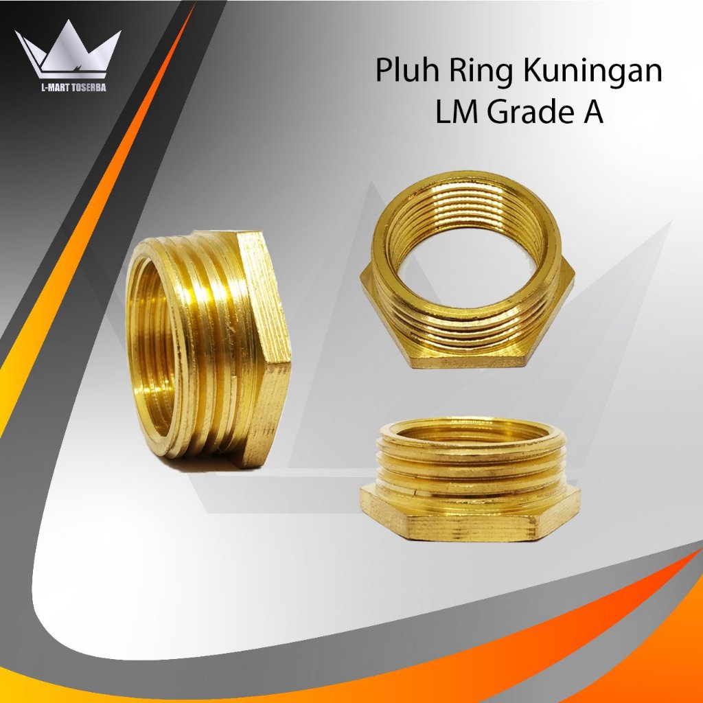 Jual Vlock Ring/Plug Ring Kuningan 1/2" x 1/4" - LM Grade A (20mm x 12 ...