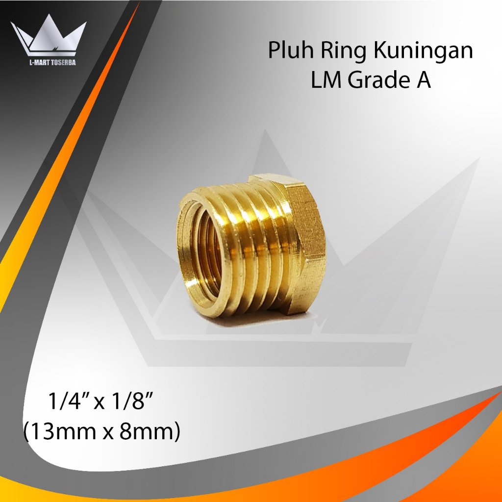 Jual Vlok Ring /Pluh Ring Kuningan M1/4" x F1/8" - LM Grade A (13mm x 8mm) | Shopee Indonesia