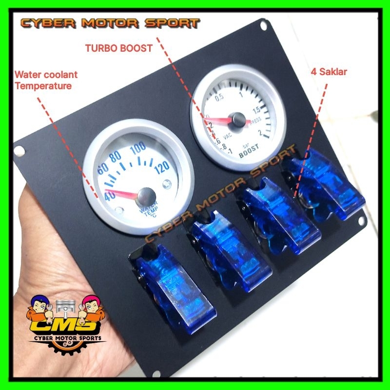 Jual Dashboard panel add on gauge universal 2 inch 4 saklar Water ...
