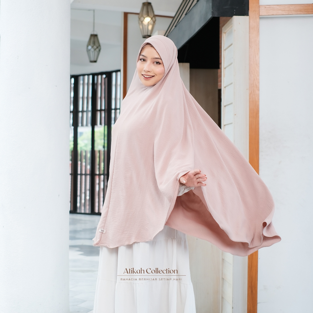 Jual Khimar Aisyah - Hijab Malaysia Dagu Soft Pad XXXL Jilbab Syar'i Jumbo Crinkle Airflow ...