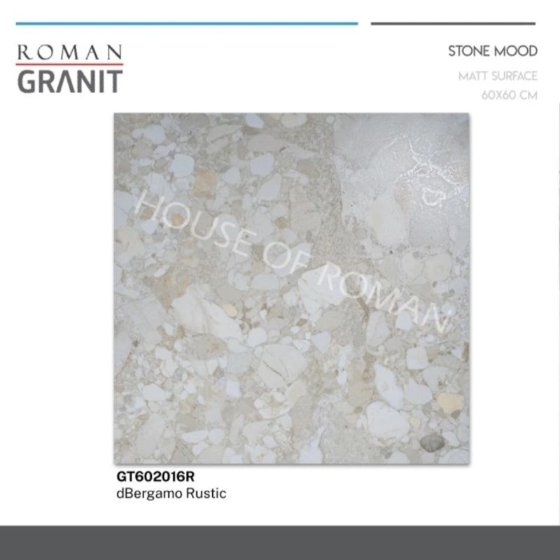 Jual Roman Granit 60x60 dBergamo Rustic (Stone Mood) / Lantai Granit ...