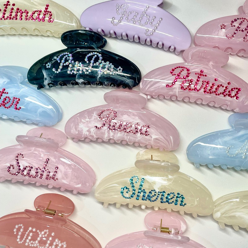 Jual beadsybeepsy | custom nama claw clip / custom nama jepit rambut ...