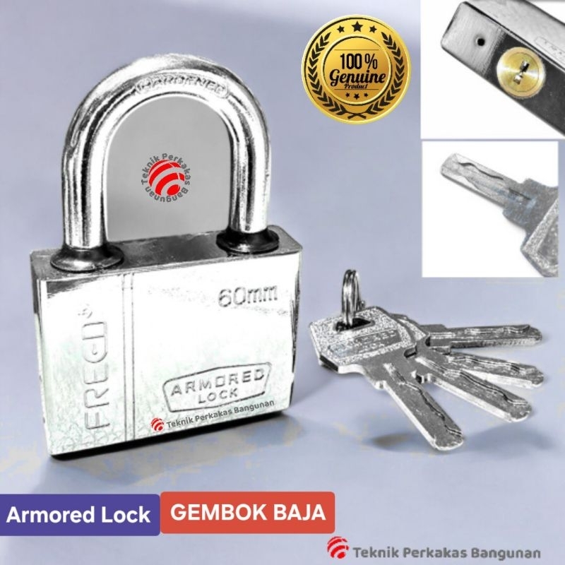 Jual Gembok baja 60mm FREED anti maling silinder kuningan untuk pagar ...