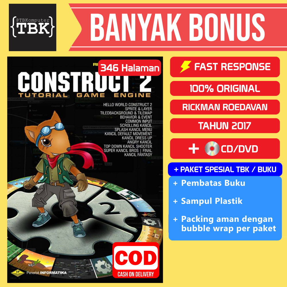 Jual BUKU CONSTRUCT 2 TUTORIAL GAME ENGINE RICKMAN ROEDAVAN | Shopee ...