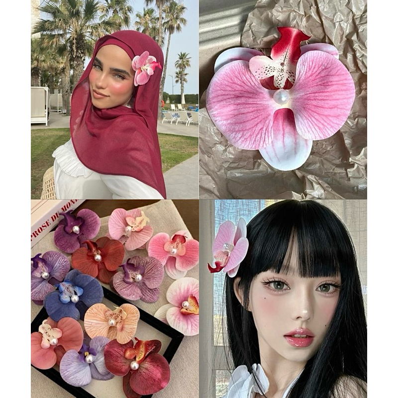 Jual [ READY ] Jepit Rambut Bunga Anggrek Cantik Fashion Wanita Jepitan ...