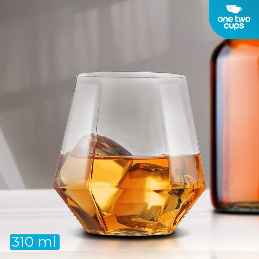 Jual One Two Cups Gelas Minuman Diamond Crystal Borosilicate Glass 310ml - GW107 | Shopee Indonesia