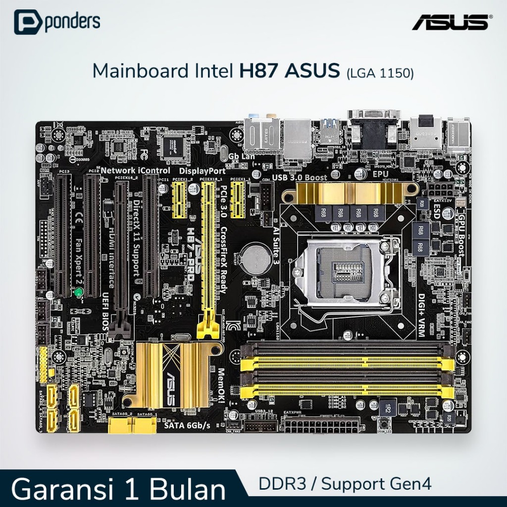Jual Mainboard Intel Asus H87 LGA 1150 DDR3 Support Gen4 | Shopee Indonesia