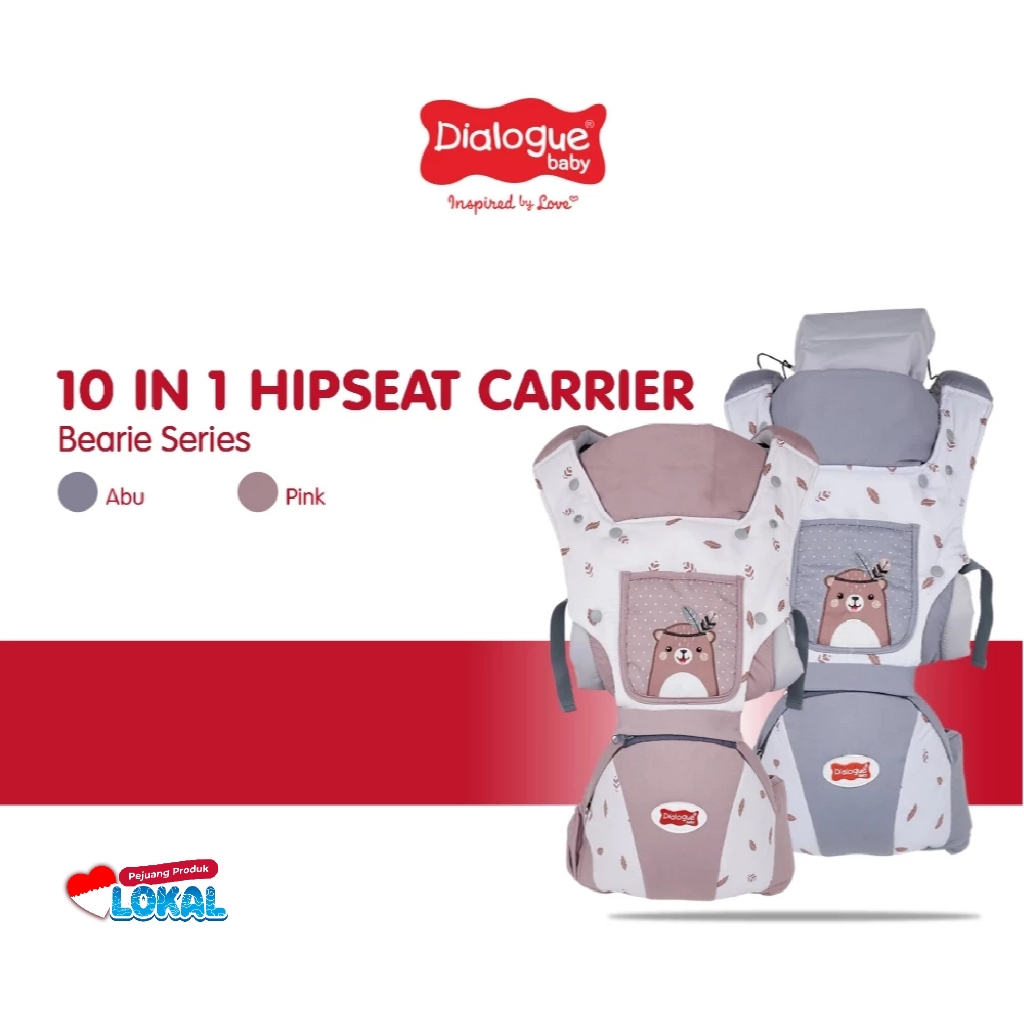 Jual Dialogue Baby Gendongan Bayi Depan Hipseat Carrier 10 in 1 Bearie ...