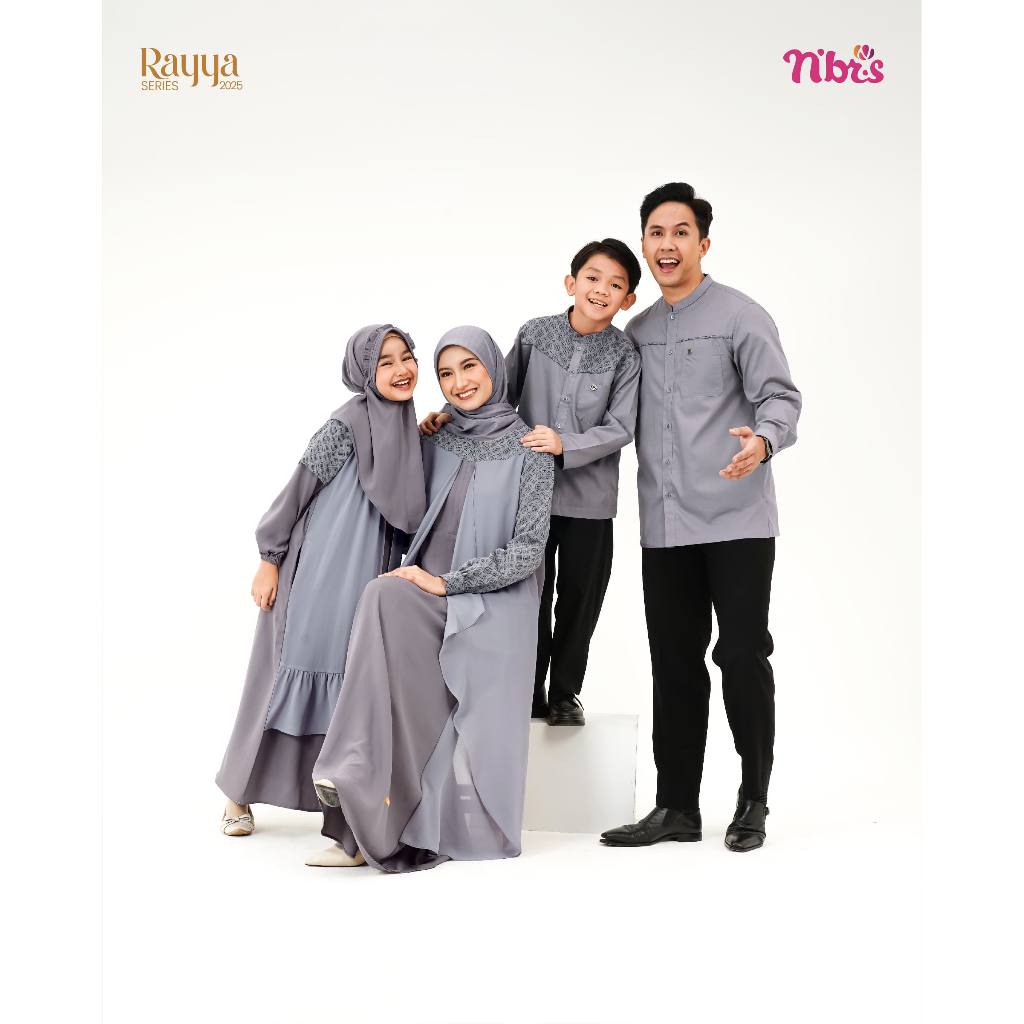 Jual Marwa Grey Sarimbit Keluarga Raya Series Nibras 2025 Terbaru Best ...