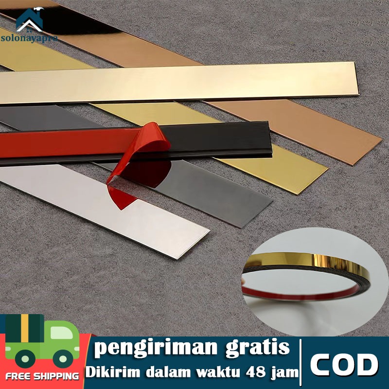 Jual 3M/5M/12M List Plat Strip Mirror Gold / Stainless SS201 Steel ...