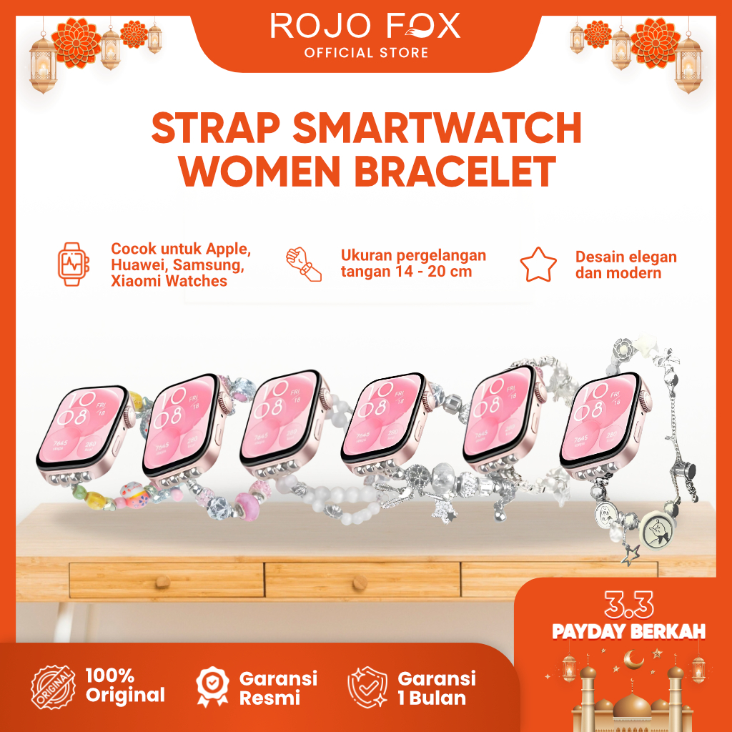 Jual ROJO FOX Strap for Huawei Band 9/8/Fit3/Samsung Fit 3/iWatch 38 ...