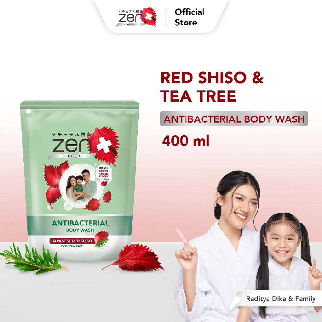Jual Zen Antibacterial Body Wash Shiso & Tea Tree Refill 400ml | Shopee Indonesia