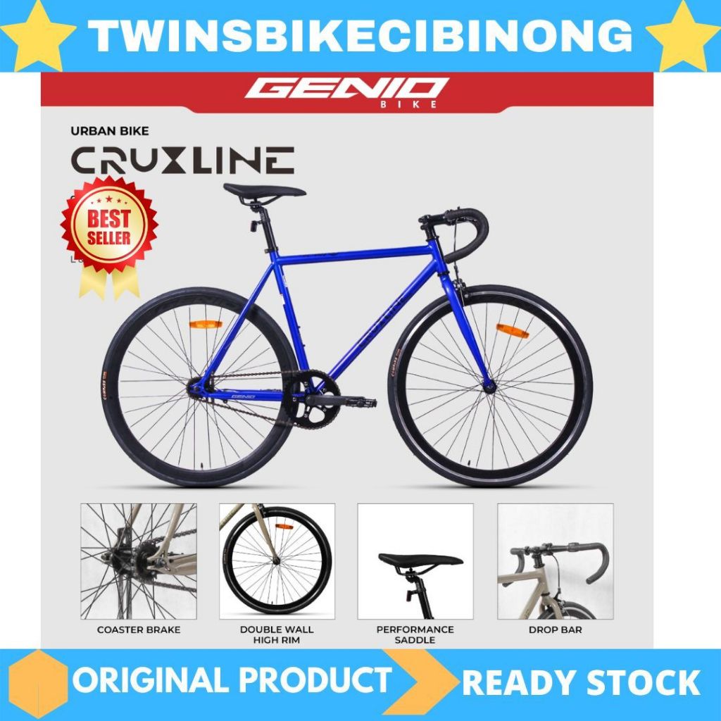 Jual Sepeda FIXIE 700c GENIO CRUXLINE ROAD STANG BALAP | Shopee Indonesia
