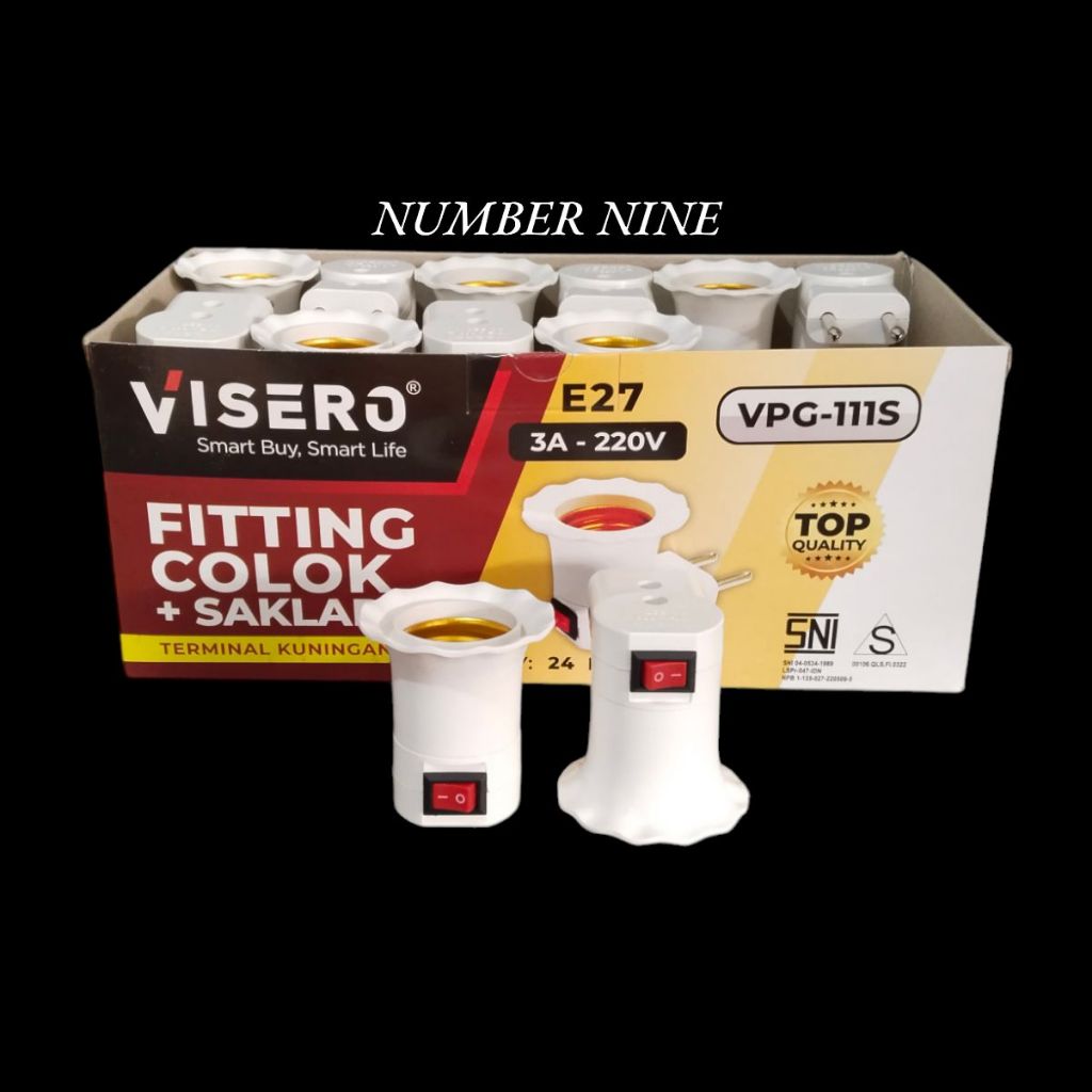 Jual (Paket Isi 24) Visero Fitting Lampu Colok + Saklar | Shopee Indonesia