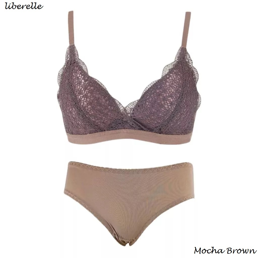 Jual BS07 Bra Set Import Busa Tipis Tanpa Kawat Pakaian Dalam Wanita Size 34-38 Cup A Liberelle ...