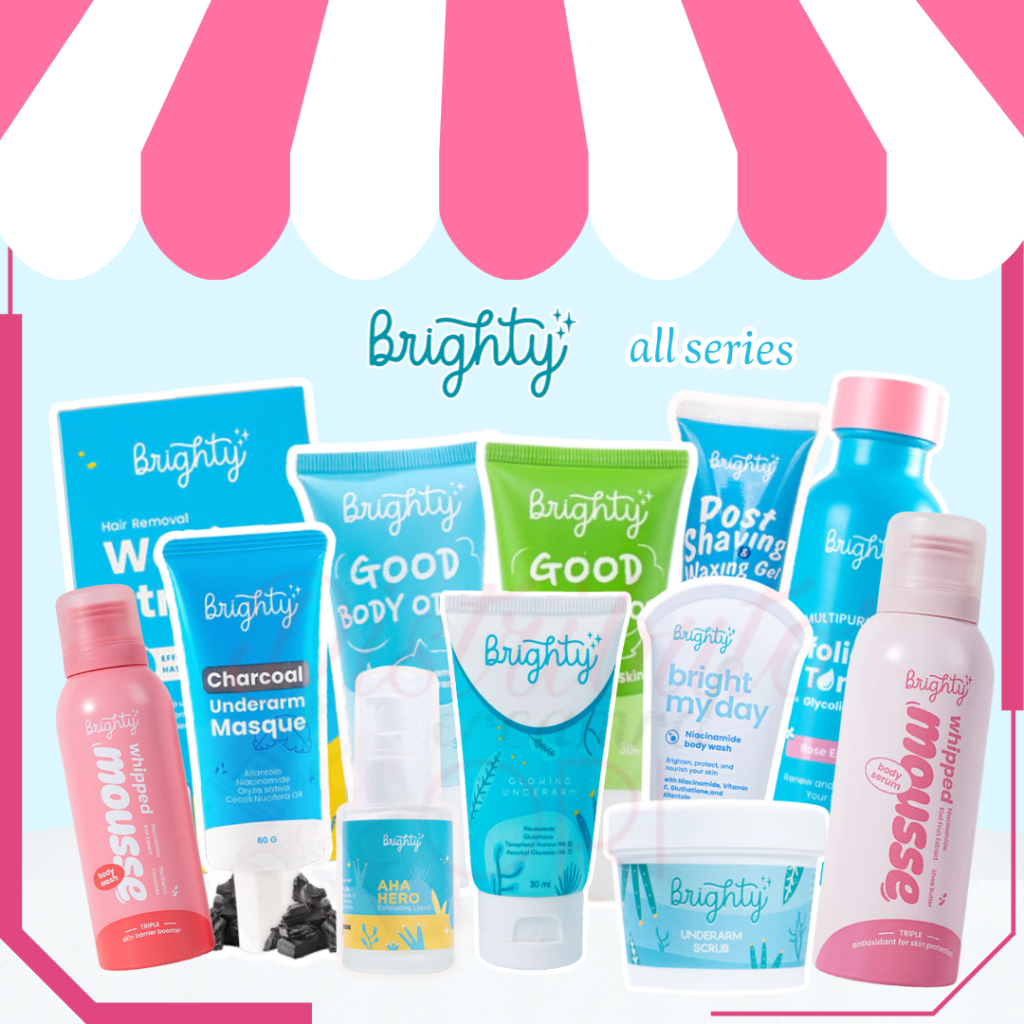 Jual BRIGHTY SKINCARE SERES (AHA HERO EXFOLIATING LIQUID 35ML / DEO ...