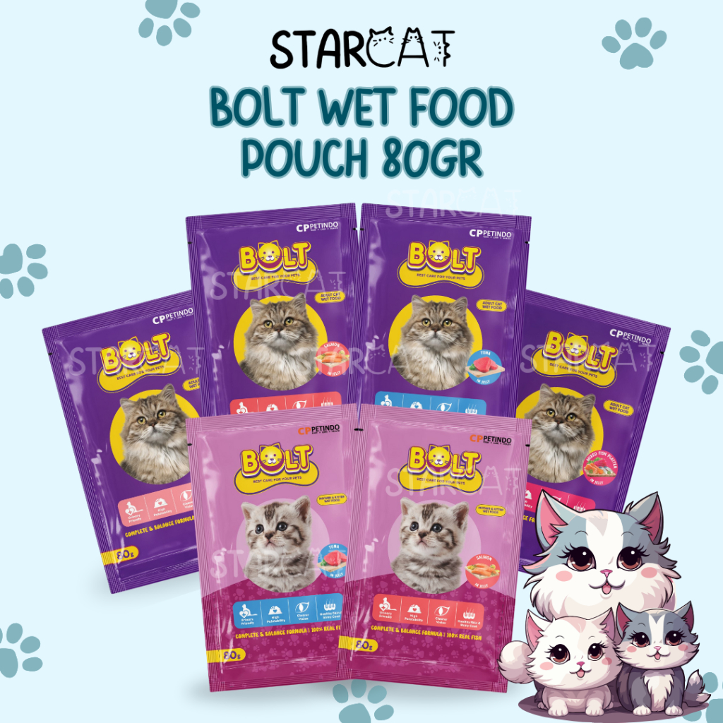 Jual SC BOLT POUCH 80GR Makanan Kucing Basah Wet Food Murah Ikan Tuna ...