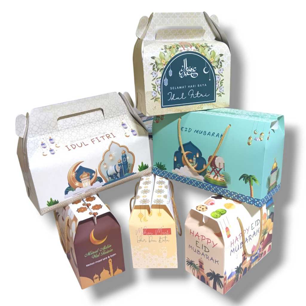 Jual [ isi 5 dan 10 pcs ] KOTAK HAMPERS LEBARAN 2025 / PAPER BAG IDUL ...
