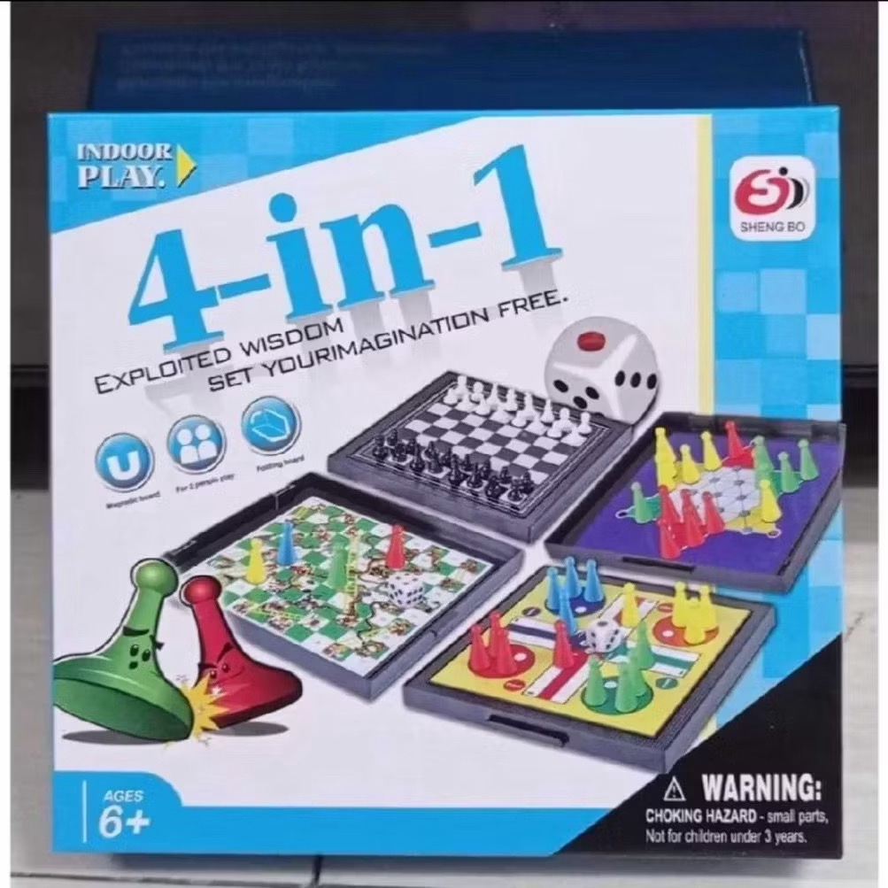 Jual WG-Magnetic Board Game 4-In-1 Catur Ludo Ular Tangga Halma ...