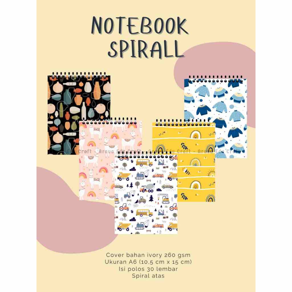 Jual Notebook Spirall A6 Custom Aesthetic FREE NAMA | Shopee Indonesia