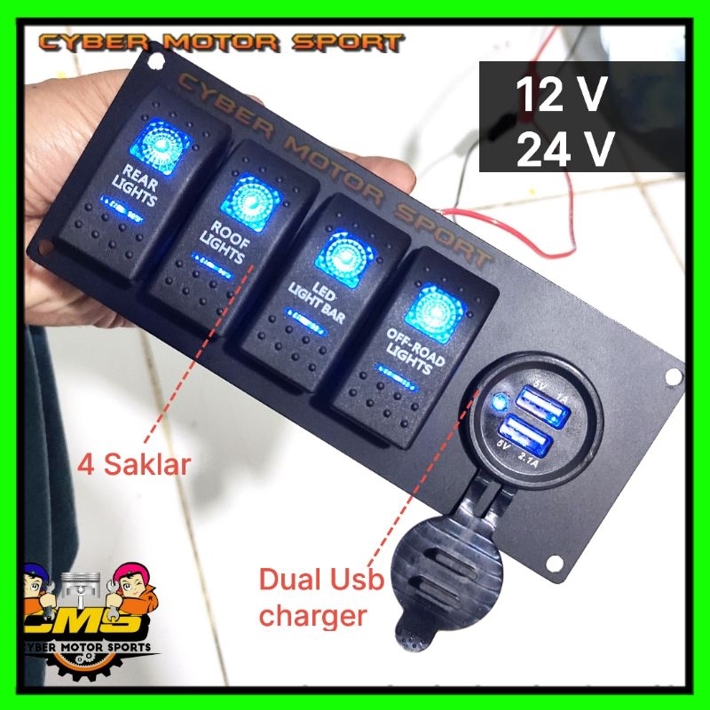 Jual dashboard interior panel saklar plus Usb charger mobil universal ...