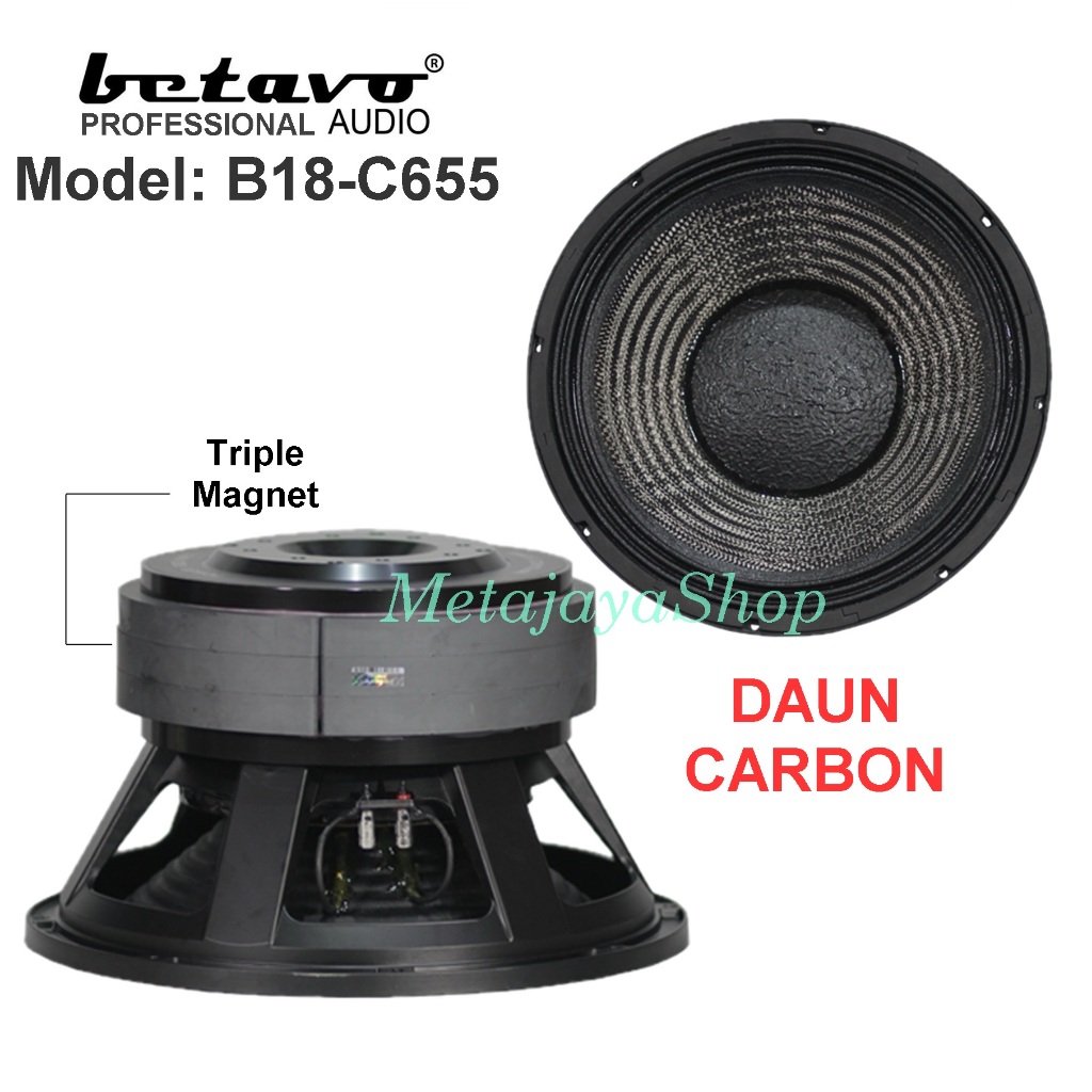 Jual Speaker Komponen Betavo B18 C655 Carbon Triple Magnet B18-C655 Component Subwoofer 18Inch ...