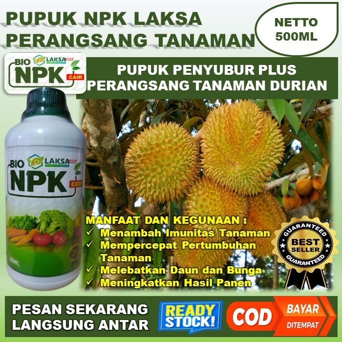 Jual BIO NPK LAKSA PLUS Penyubur akar, batang, dan buah durian paling ampuh Tanaman durian ...
