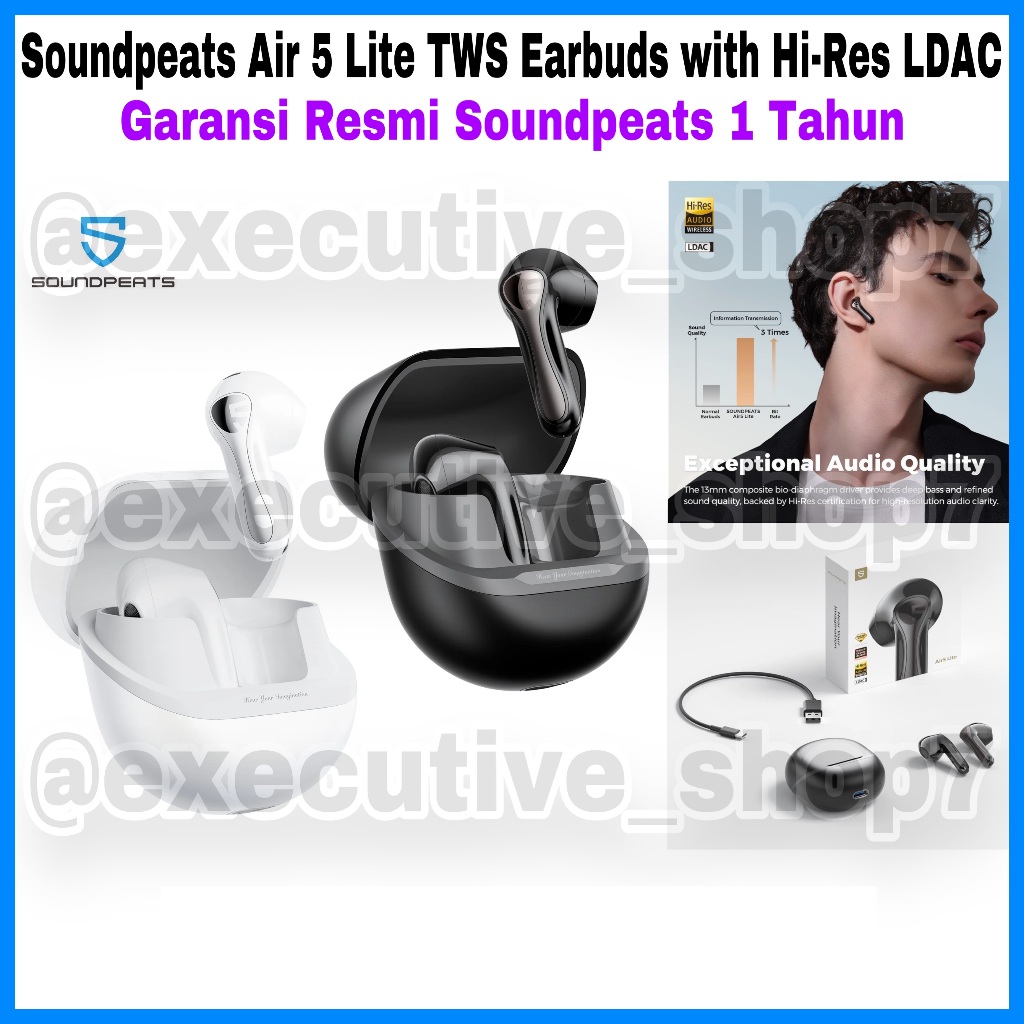 Jual Soundpeats Air 5 Lite TWS Earbuds with Hi-Res LDAC - Garansi Resmi ...