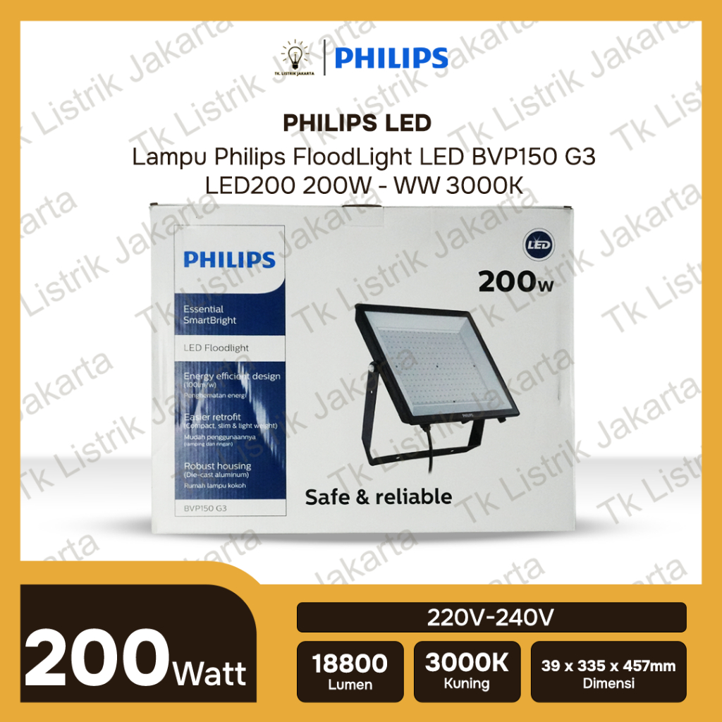 Jual Lampu Sorot LED Philips BVP150 G3 200W LED200 FloodLight Outdoor | Shopee Indonesia