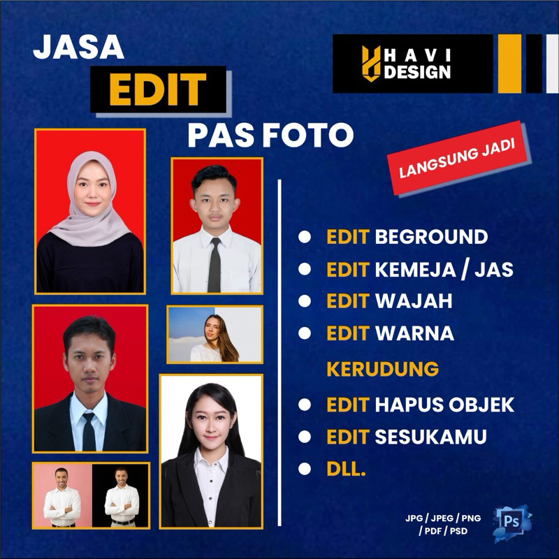 Jual jasa edit pas foto / edit baju jas / edit biground / edit wajah ...