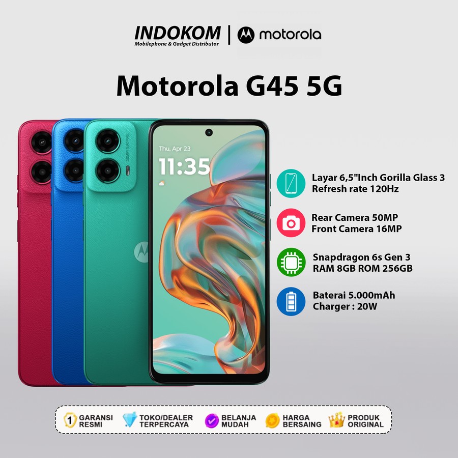 Jual Motorola G45 5G 8GB/256GB Snapdragon 6s Gen 3 Garansi Resmi ...
