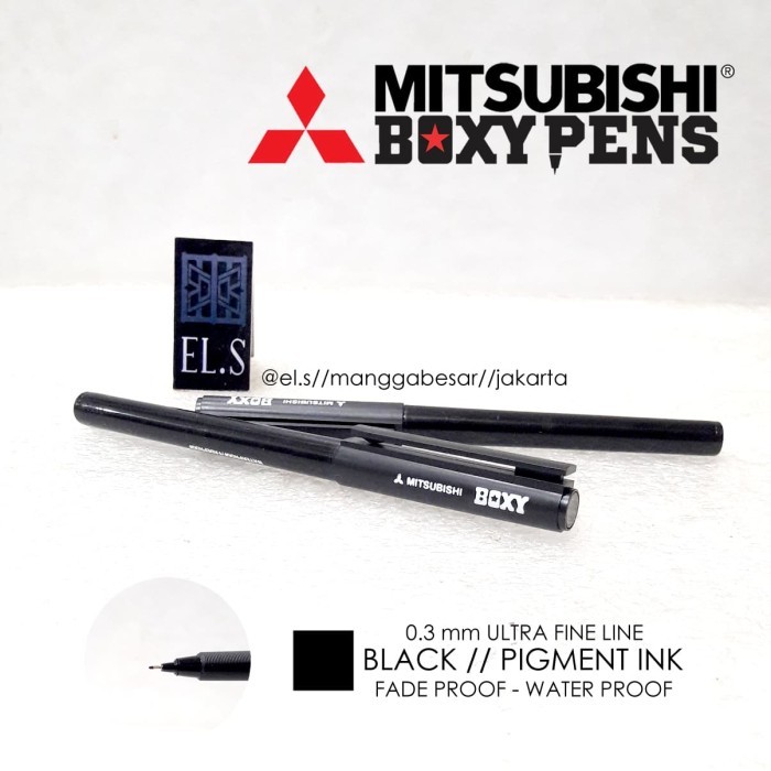 Jual Mitsubishi Boxy Black Pen 03 mm | Shopee Indonesia