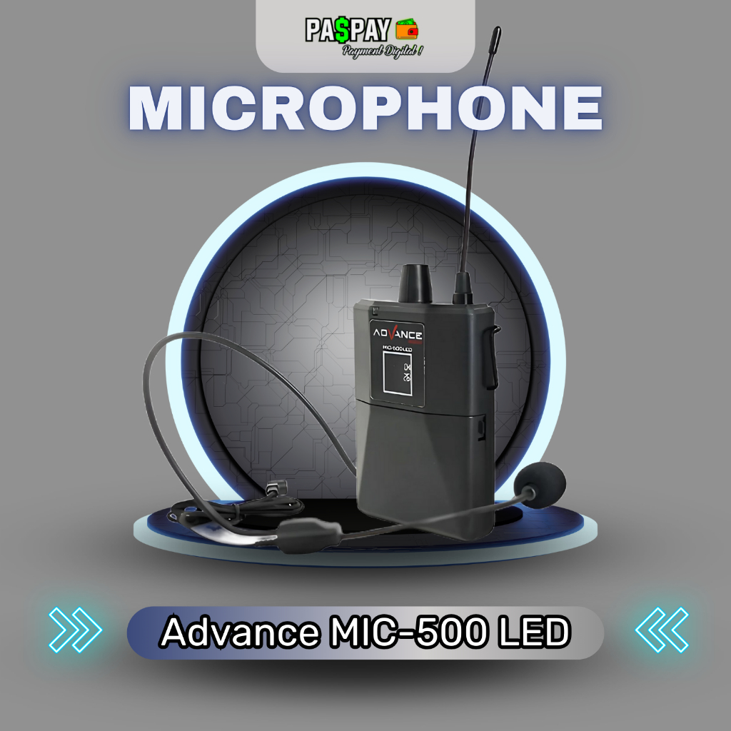 Jual Advance Mic-500 LED Mic Bando Wireless Mic Clip On / Microphone ...