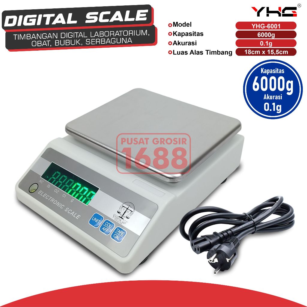 Jual Timbangan Digital 6kg 6000g 0.1g Timbangan Lab Counting Obat Bubuk ...