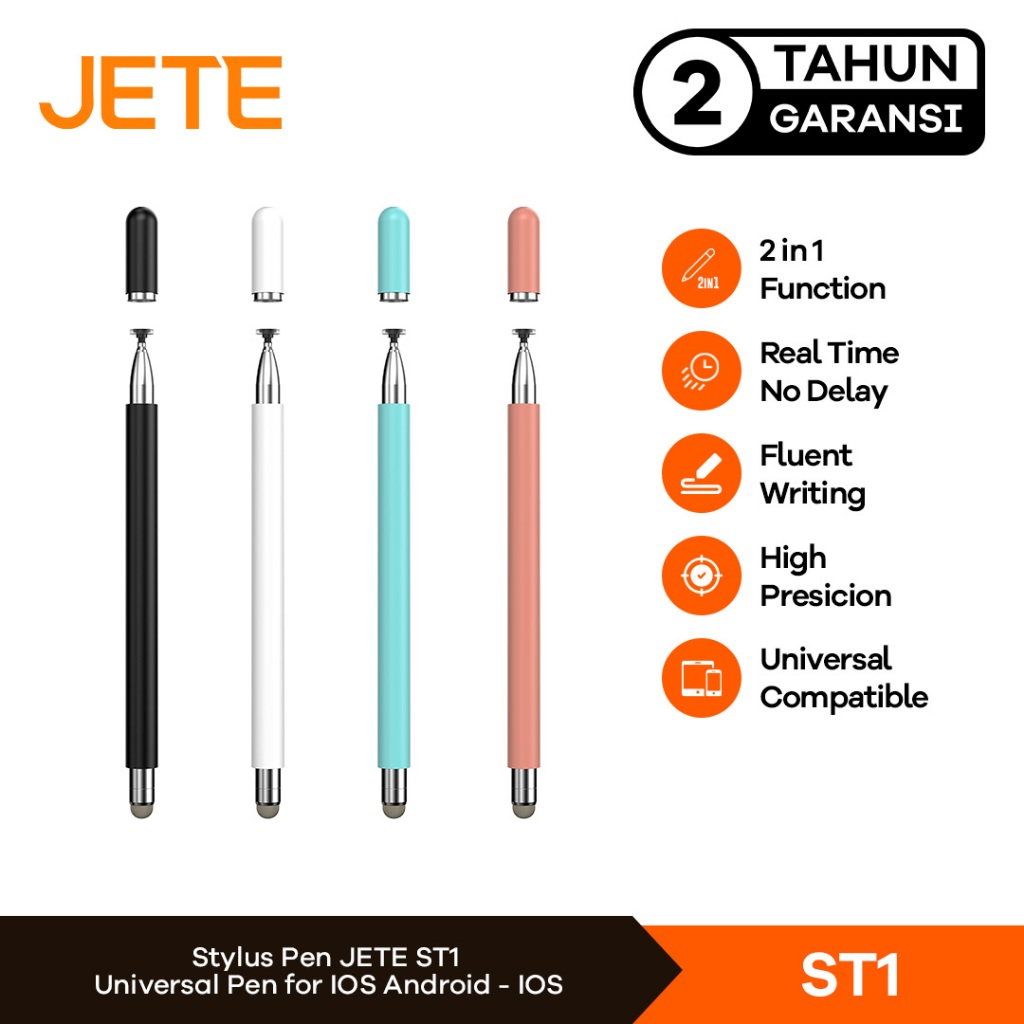 Jual JETE ST1 Stylus Pen for IOS Android Universal Pen 2in1 Disk ...