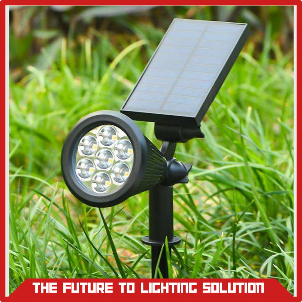 Jual Lampu Taman Tenaga Surya 7 LED Solar Cell Panel Lampu Sorot Super ...