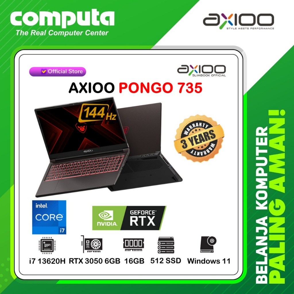 Jual AXIOO PONGO 735 | i7 13620H 16GB 512GB RTX 3050 6GB WINDOWS 11 ...
