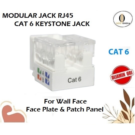 Jual MODULAR JACK RJ45 CAT 6 / CAT6 KEYSTONE JACK | Shopee Indonesia