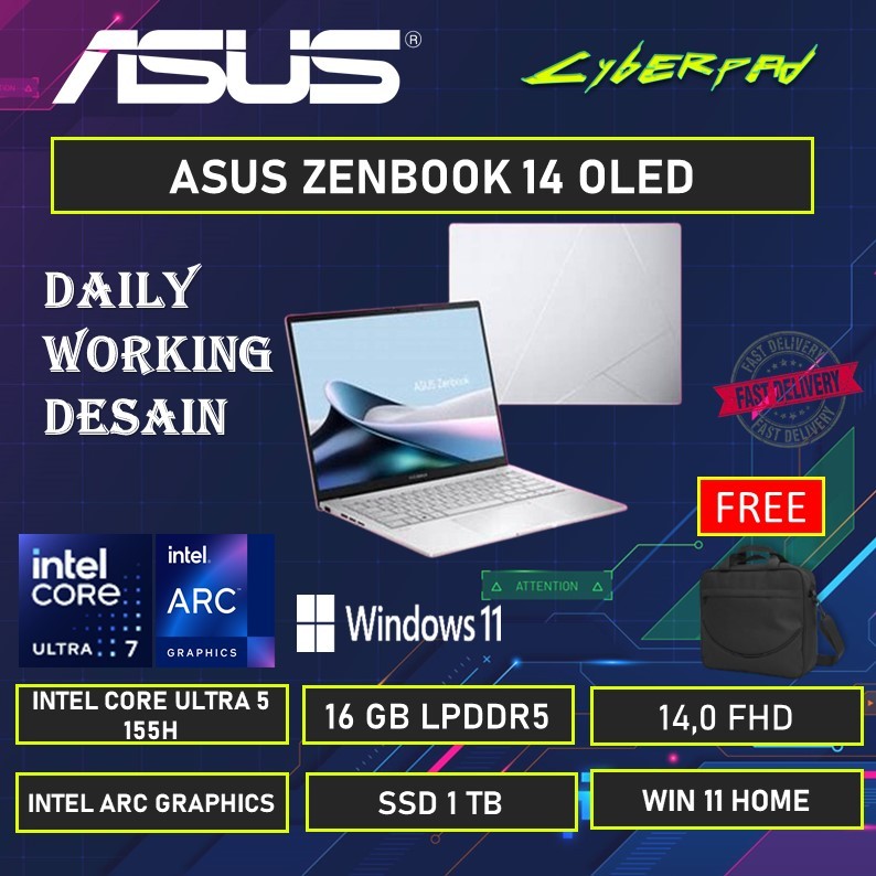 Jual Asus Zenbook 14 OLED Q425MA / UX3405MA Touch Ultra 7 155H 16GB 1TB ...