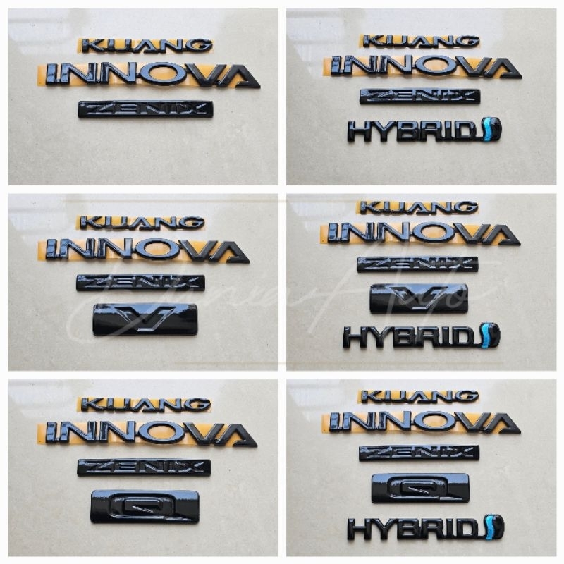 Jual Emblem Logo Deep Black Glossy Tulisan Kijang Innova Zenix G/V/Q ...