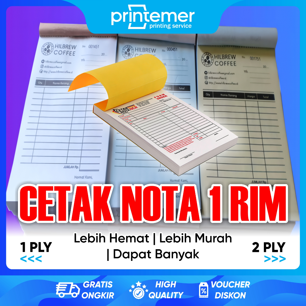 Jual Nota Custom 1 Rim All Size 1 Ply dan 2 Ply | Shopee Indonesia