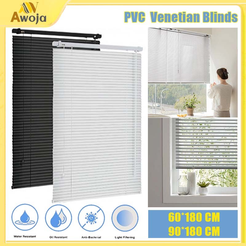 Jual Tirai Gulung Lipat Jendela Venetian Blinds 60x180 CM/90x180 CM/120x220 CM Gorden 25 mm PVC ...