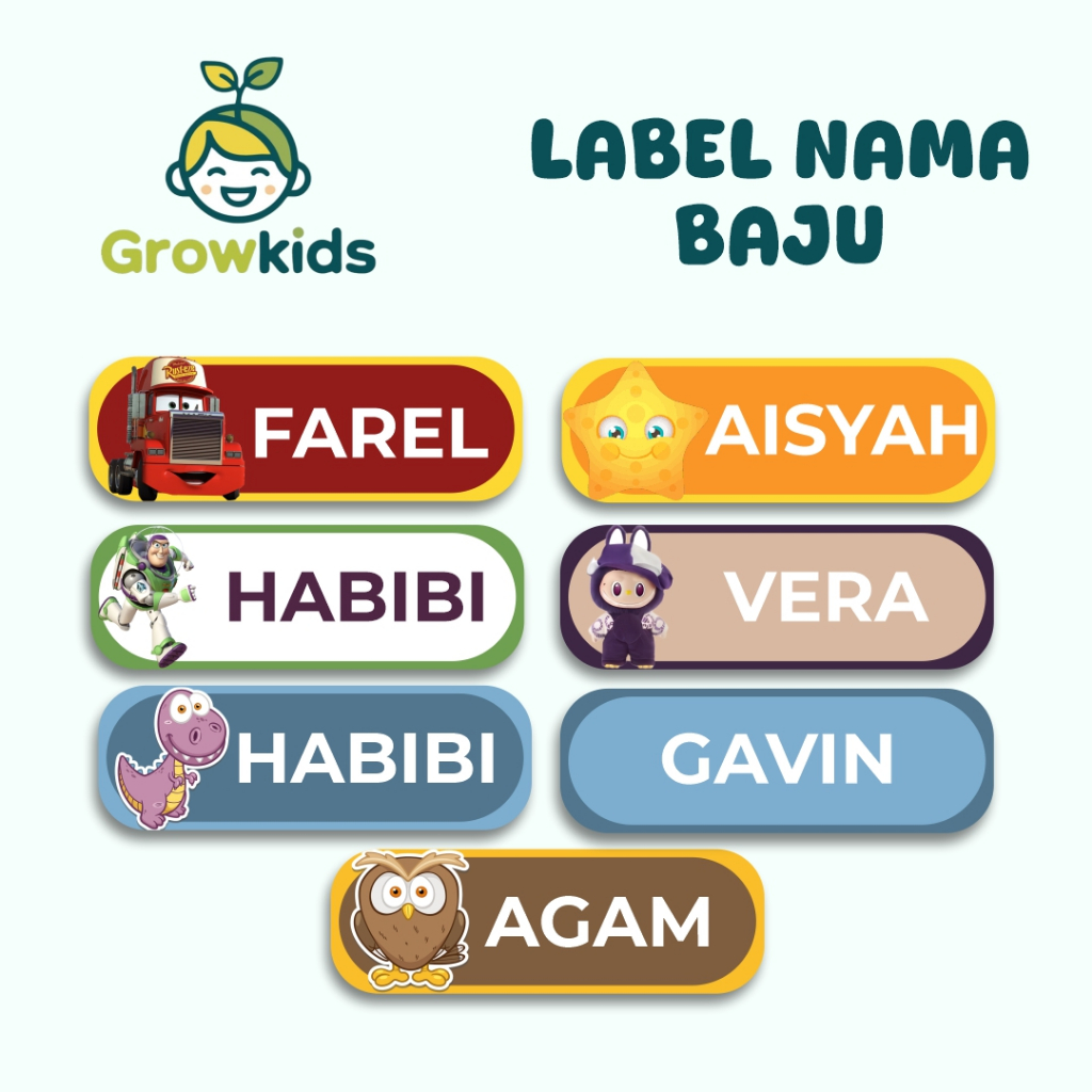 Jual Sticker Label Nama Kain Baju Kaos Sablon Setrika DTF Sticker Iron ...