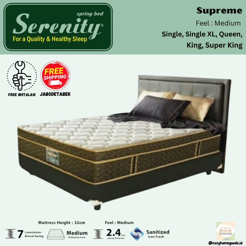 Jual Serenity Springbed - Supreme - Elite - Kasur Tempat Tidur - Medium ...