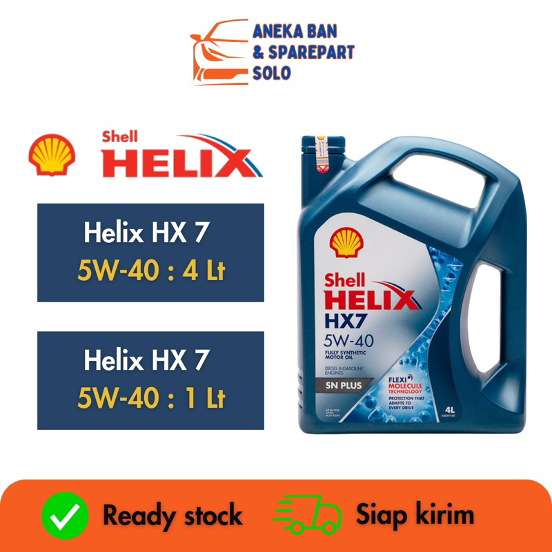 Jual SHELL HELIX HX7 Plus 5W-40 Oli Mobil (4 Lt & 1 Lt) | Shopee Indonesia