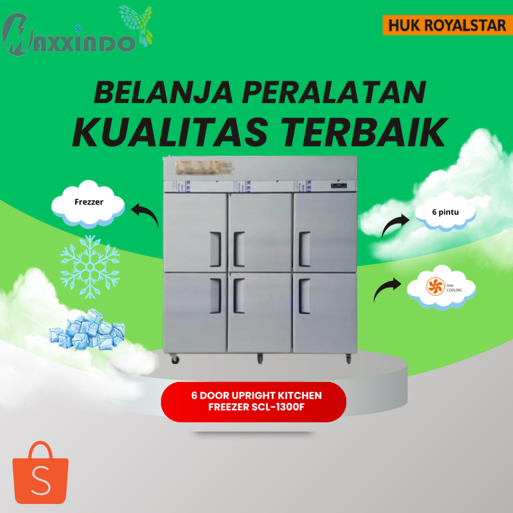 Jual BWE 6 door upright KITCHEN FREEZER SCL-1300F ( FAN COOLING ...