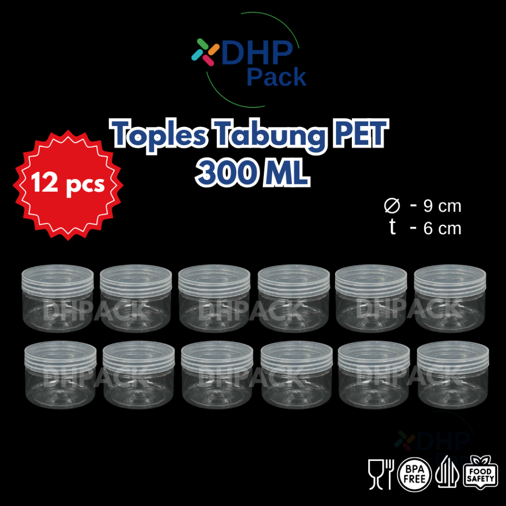 Jual Toples Tabung ISI 1 LUSIN PET Tebal 300ml 400ml 500ml 600ml 750ml 800 ml 1000ml 1300ml Jar ...