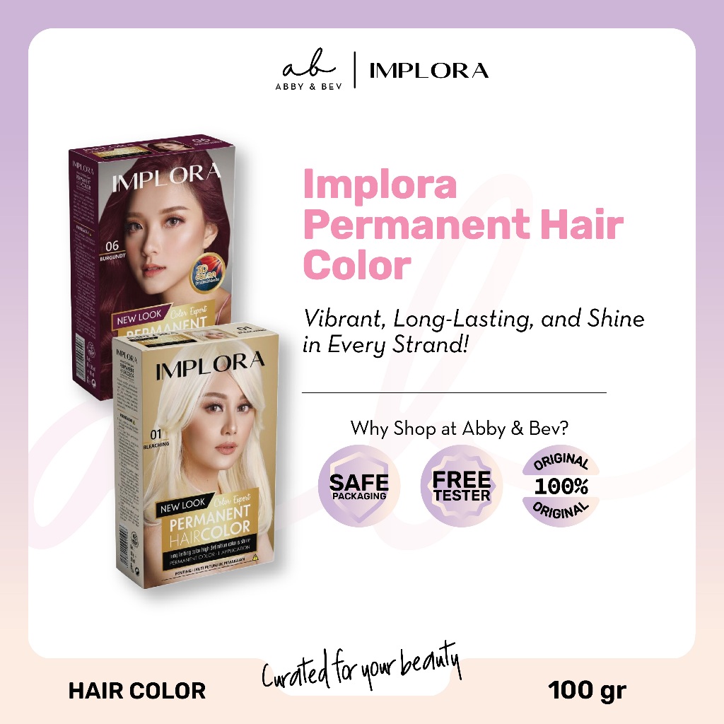 Jual AB - IMPLORA Permanent Hair Color [40ml]/ Cat Rambut Profesional ...