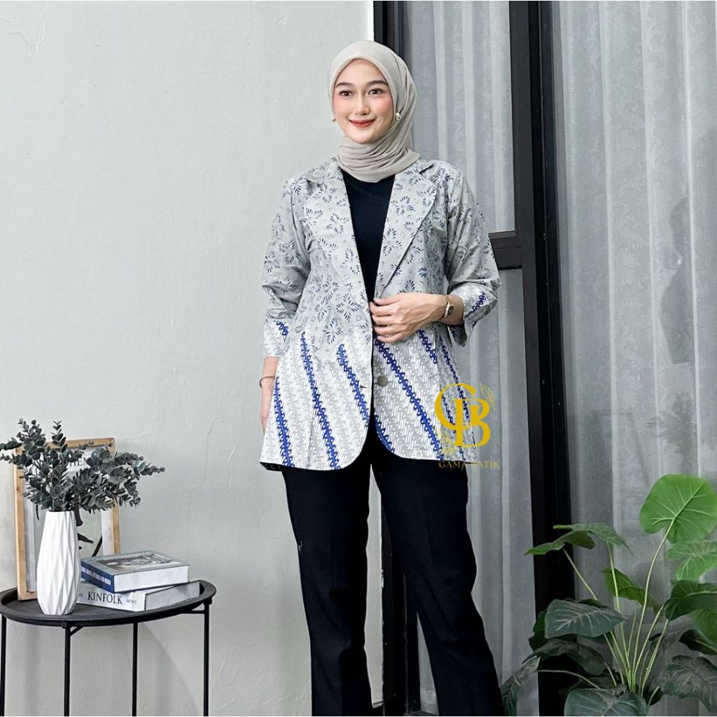 Jual Blazer Batik Premium Atasan Batik Wanita Modern Outer Batik Baju ...