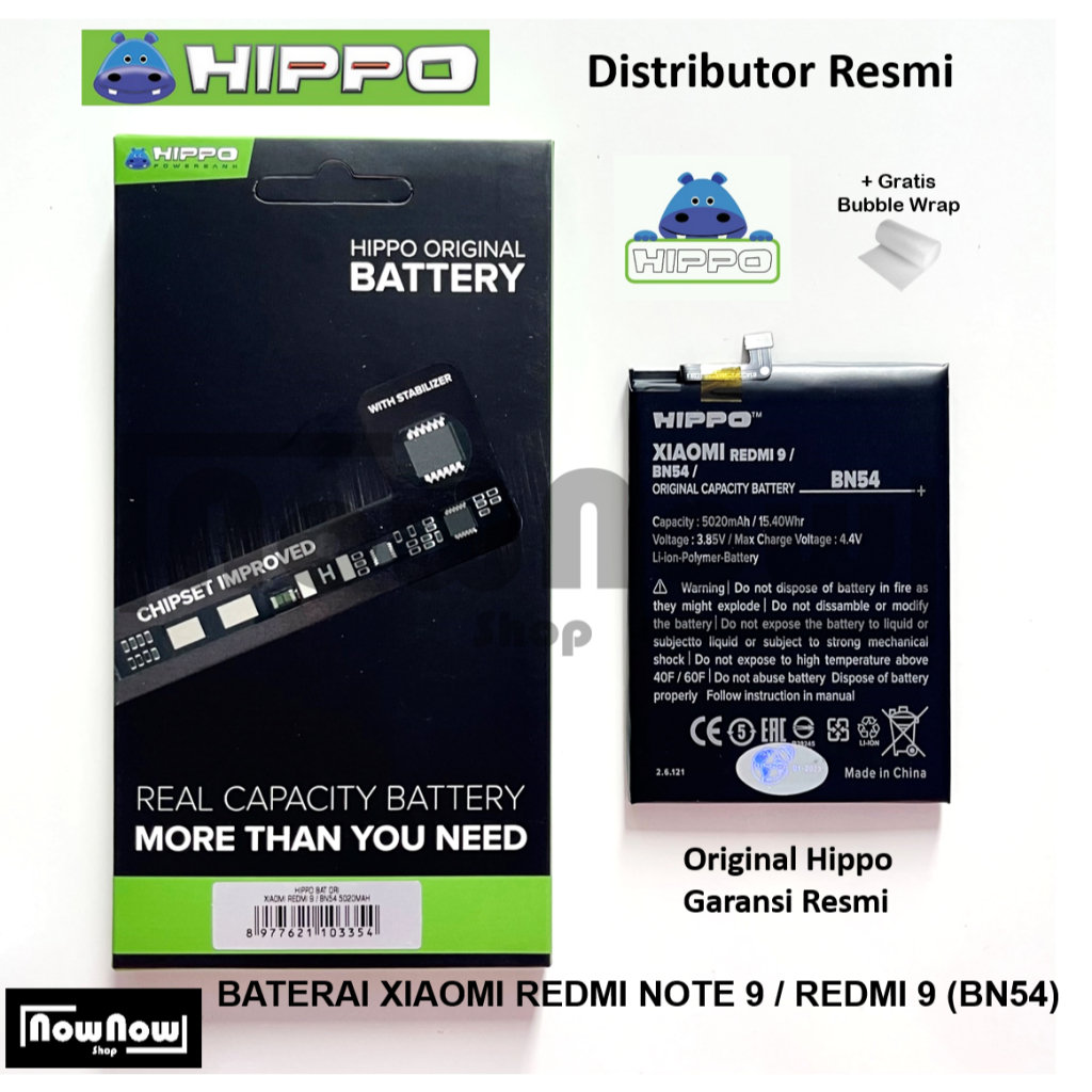 Jual Baterai Hippo Xiaomi Redmi Note 9 / Redmi 9 BN54 BN 54 5020 mAh ...
